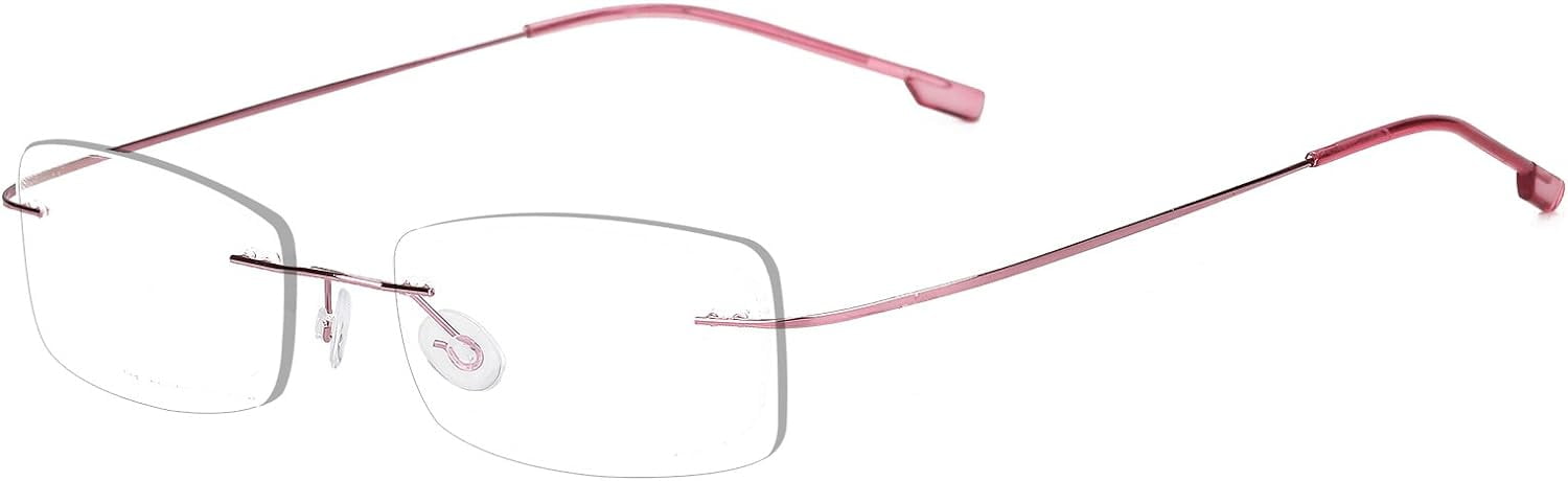 Agstum Titanium Alloy Flexible Hingeless Rimless Glasses Frame Optical ...
