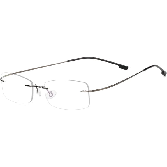 Agstum Titanium Alloy Flexible Hingeless Rimless Glasses Frame Optical ...