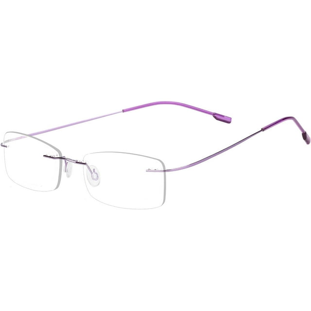 Agstum Titanium Alloy Flexible Hingeless Rimless Glasses Frame Optical ...