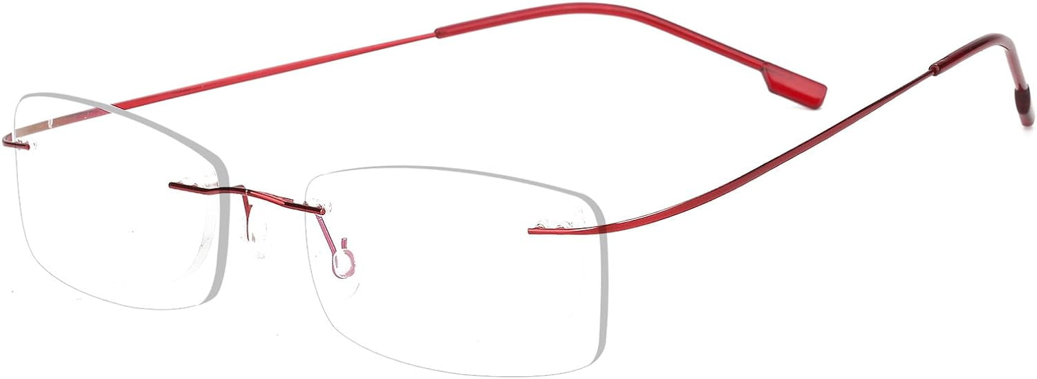 Agstum Titanium Alloy Flexible Hingeless Rimless Glasses Frame Optical ...