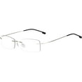 Agstum Titanium Alloy Flexible Hingeless Rimless Glasses Frame Optical ...