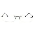 Agstum Titanium Alloy Flexible Rimless Hinged Optical Rectangle ...