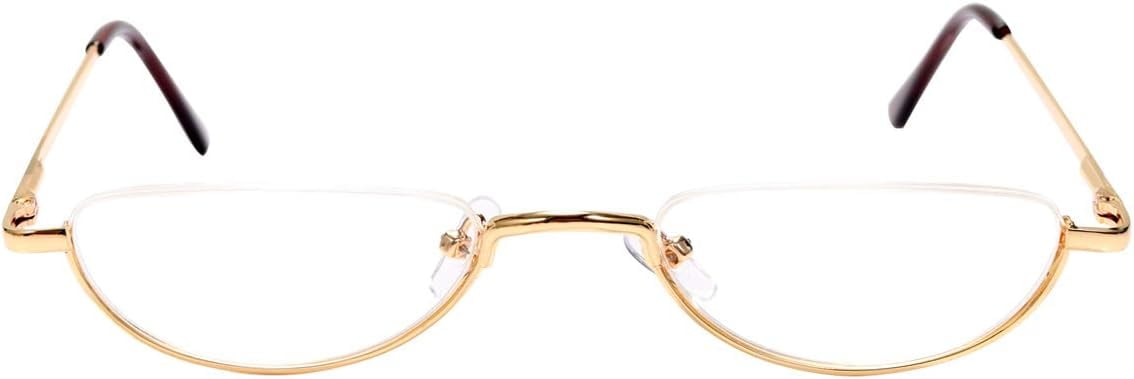 Agstum Vintage Metal Half Moon Classic Reading Glasses with Spring ...