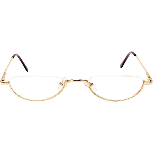 Agstum Vintage Metal Half Moon Classic Reading Glasses with Spring ...