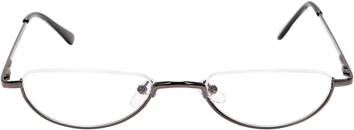 Agstum Vintage Metal Half Moon Classic Reading Glasses with Spring ...