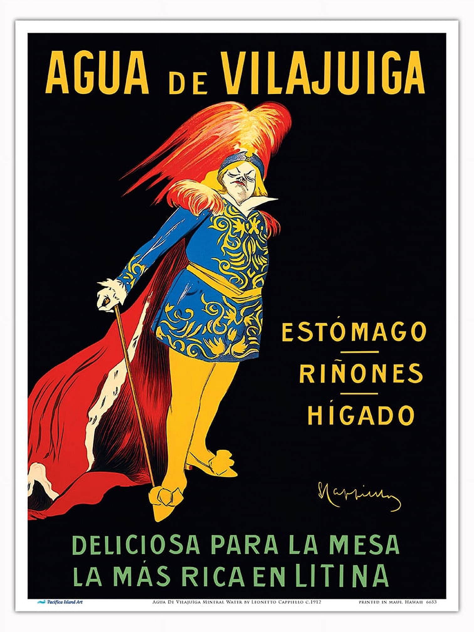 Agua De Vilajuïga Mineral Water - Vintage Spanish Advertising Poster by ...