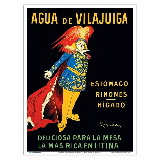 Agua De Vilajuïga Mineral Water - Vintage Spanish Advertising Poster by ...