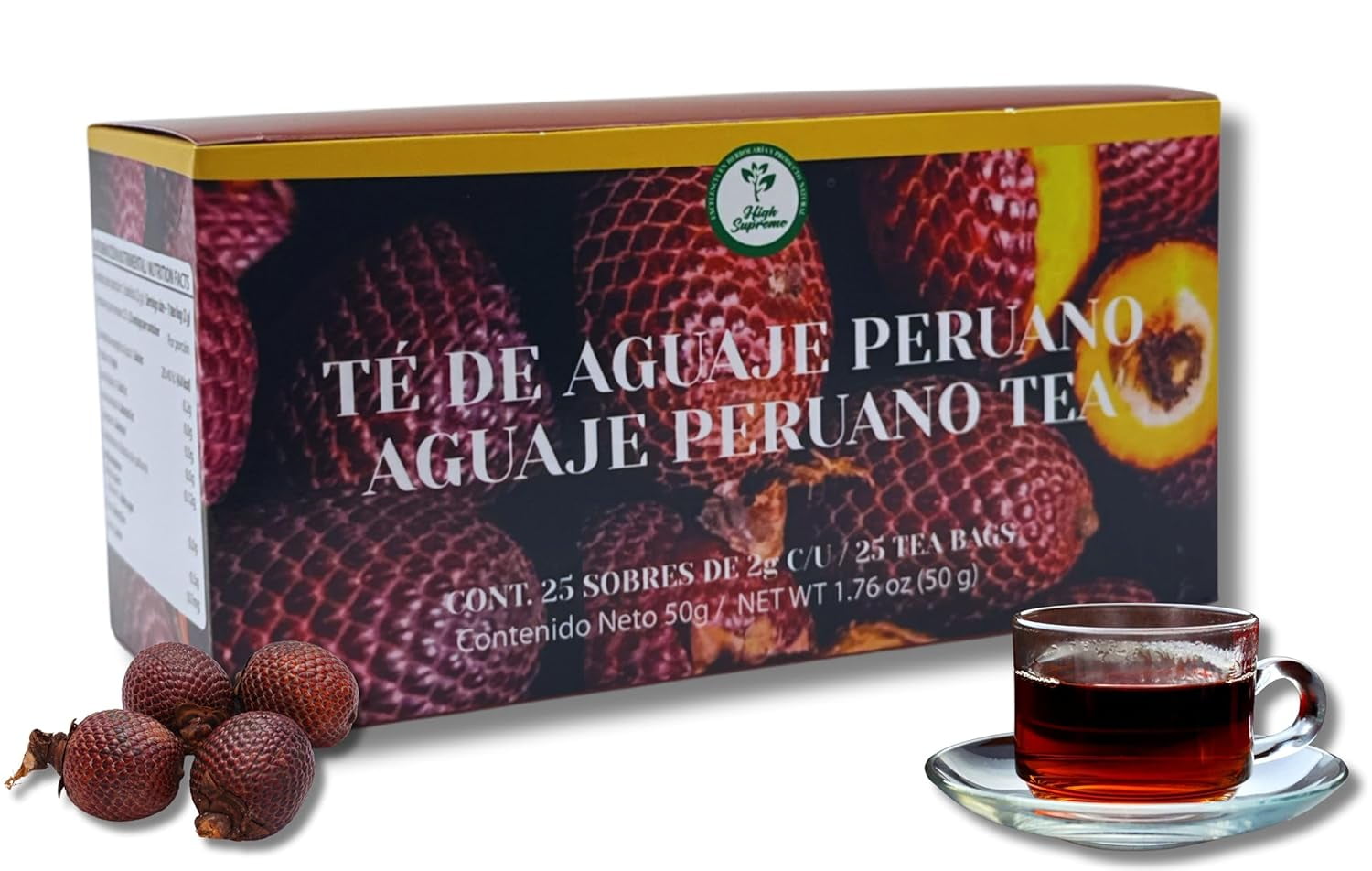 Aguaje Peruano Tea (Peruvian Aguaje) – 100% Natural, Vegan | 25 Tea ...