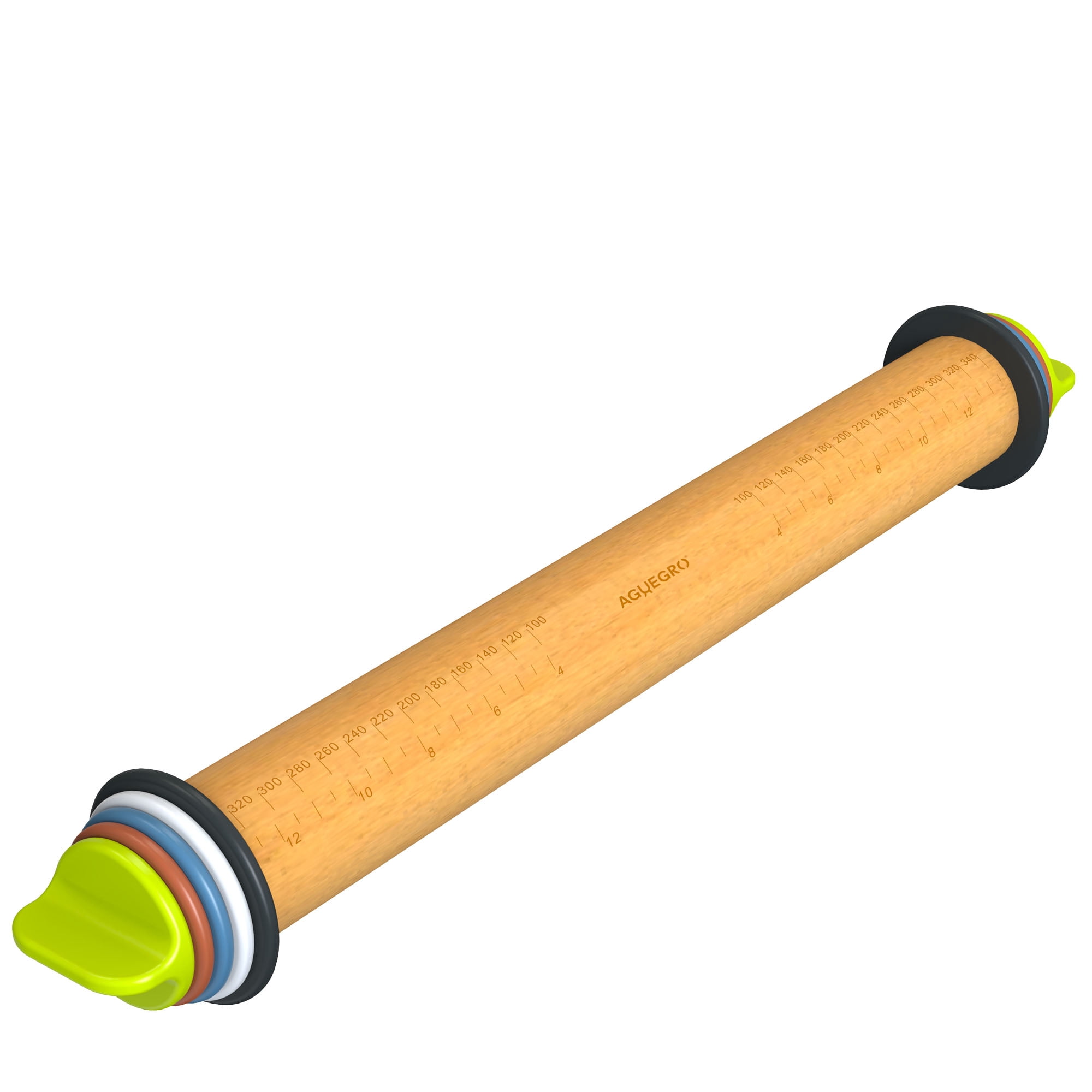 Aguegro Rolling Pin with Adjustable Thickness Ring, Dough Thickness for ...