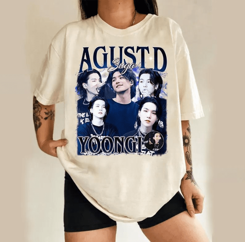 Agust D Yoongi Graphic T-Shirt, Kpop Music Singer Band Unisex Tee ...