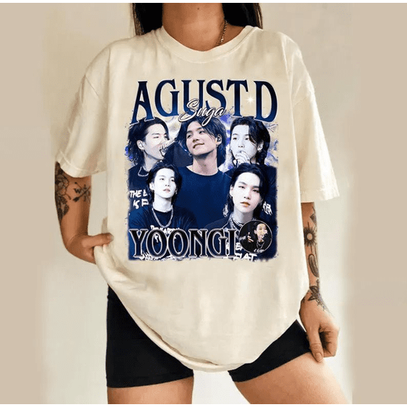 Agust D Yoongi Graphic T-Shirt, Kpop Music Singer Band Unisex Tee ...