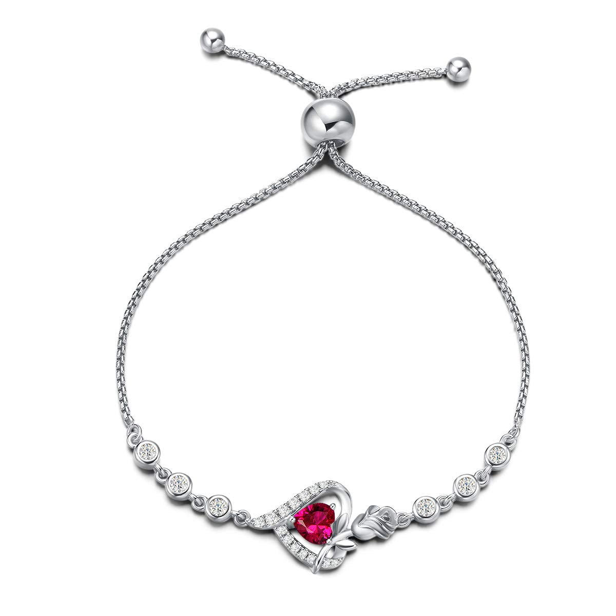 Agvana July Birthstone Jewelry Ruby Bracelet Christmas Gifts for Women ...