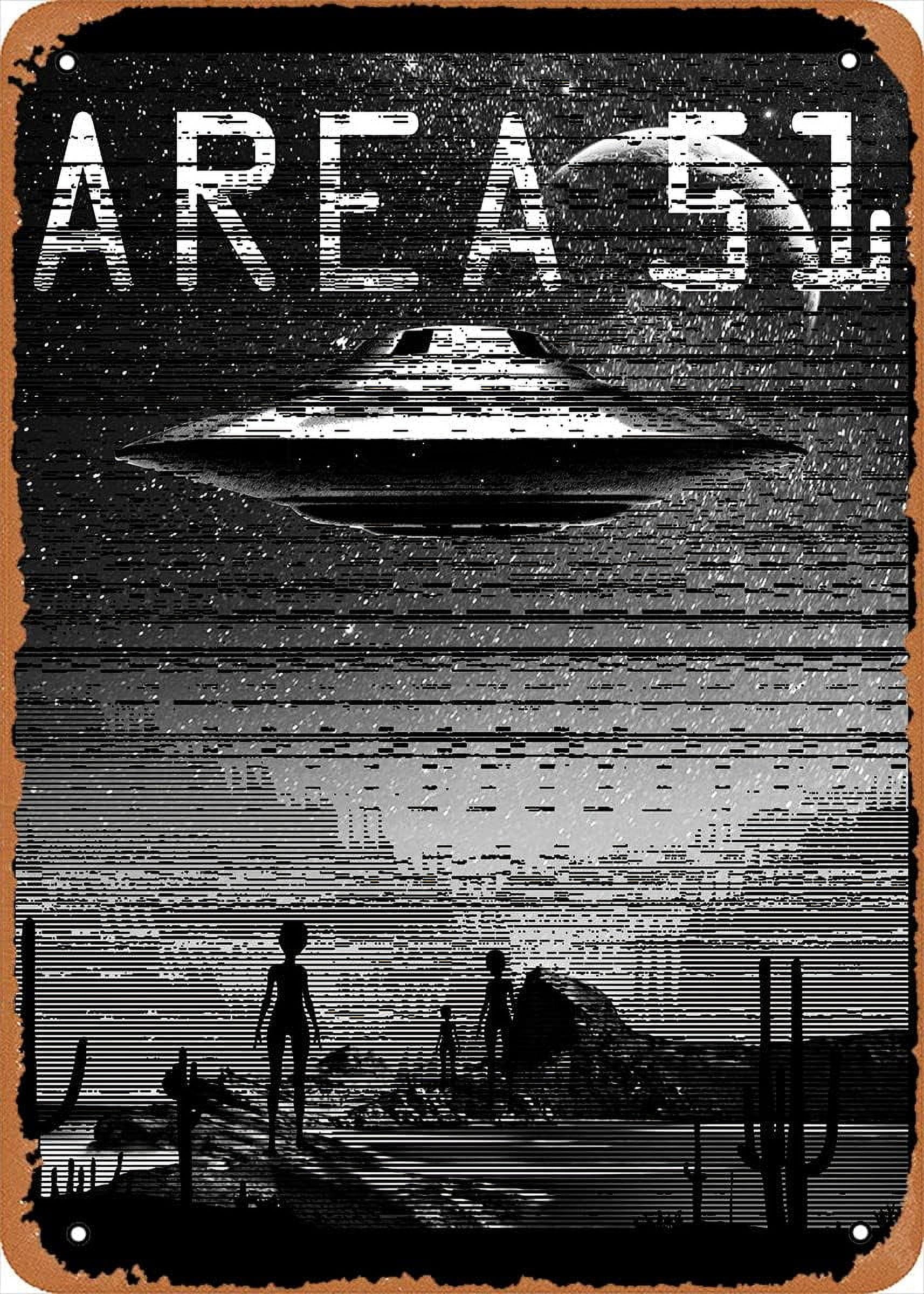 Agxiuga Area 51 Science Fiction Retro Vintage Decorative Metal Tin Sign ...
