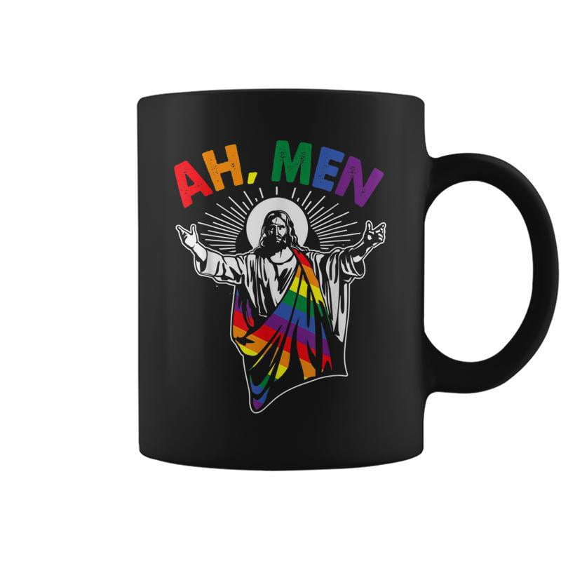 Ah Men Funny Lgbt Gay Pride Jesus Rainbow Flag Christian V2 - Walmart.com