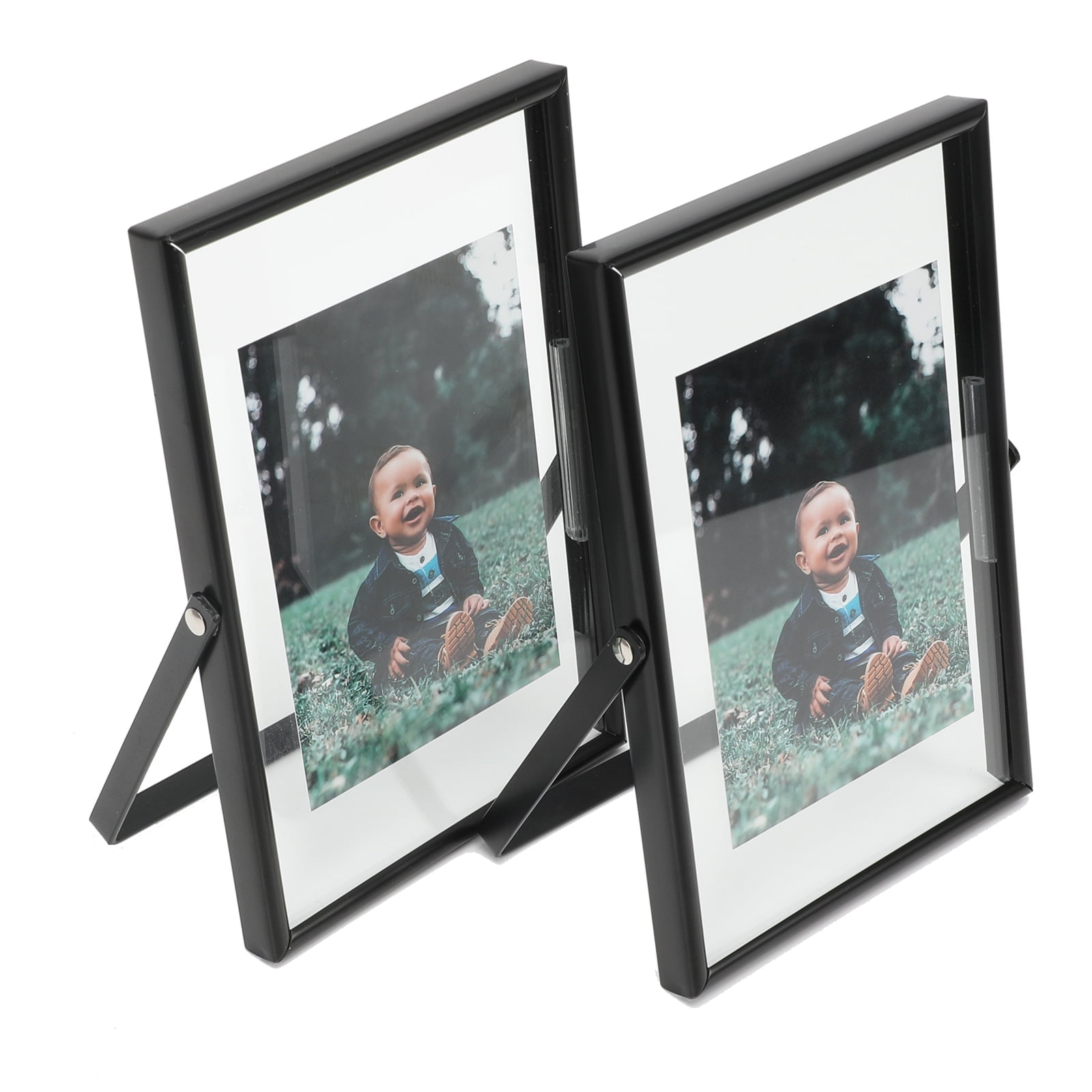 AhaGo 4x6 Black Floating Picture Frame, Vertical, 2 Set, For Photo 4x6 ...