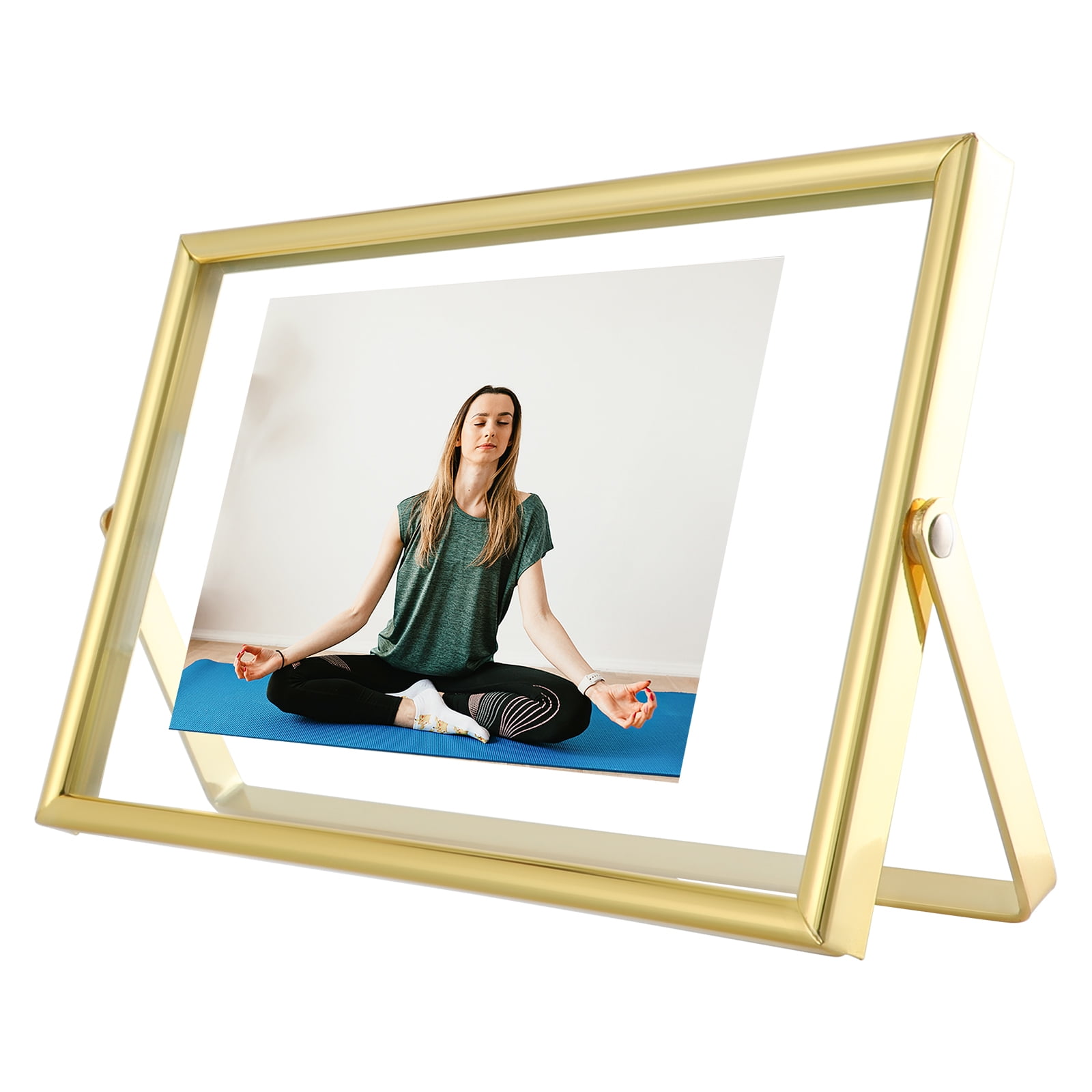 AhaGo 4x6 Gold Floating Picture Frame, Horizontal, For Photo 4x6, 3.5x5 ...