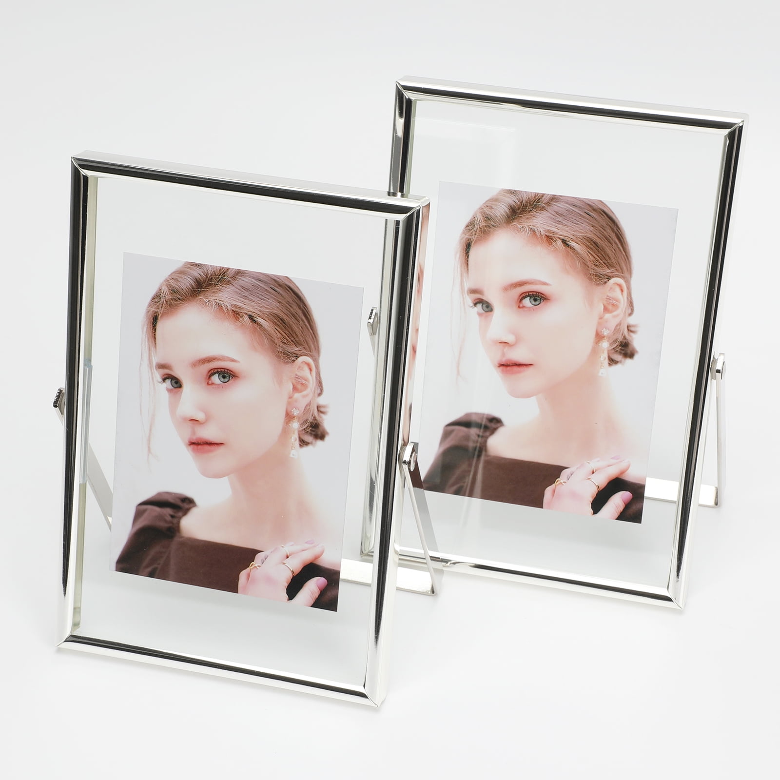 AhaGo 4x6 Silver Floating Picture Frame, 2 Set, Vertical, For Photo 4x6 ...
