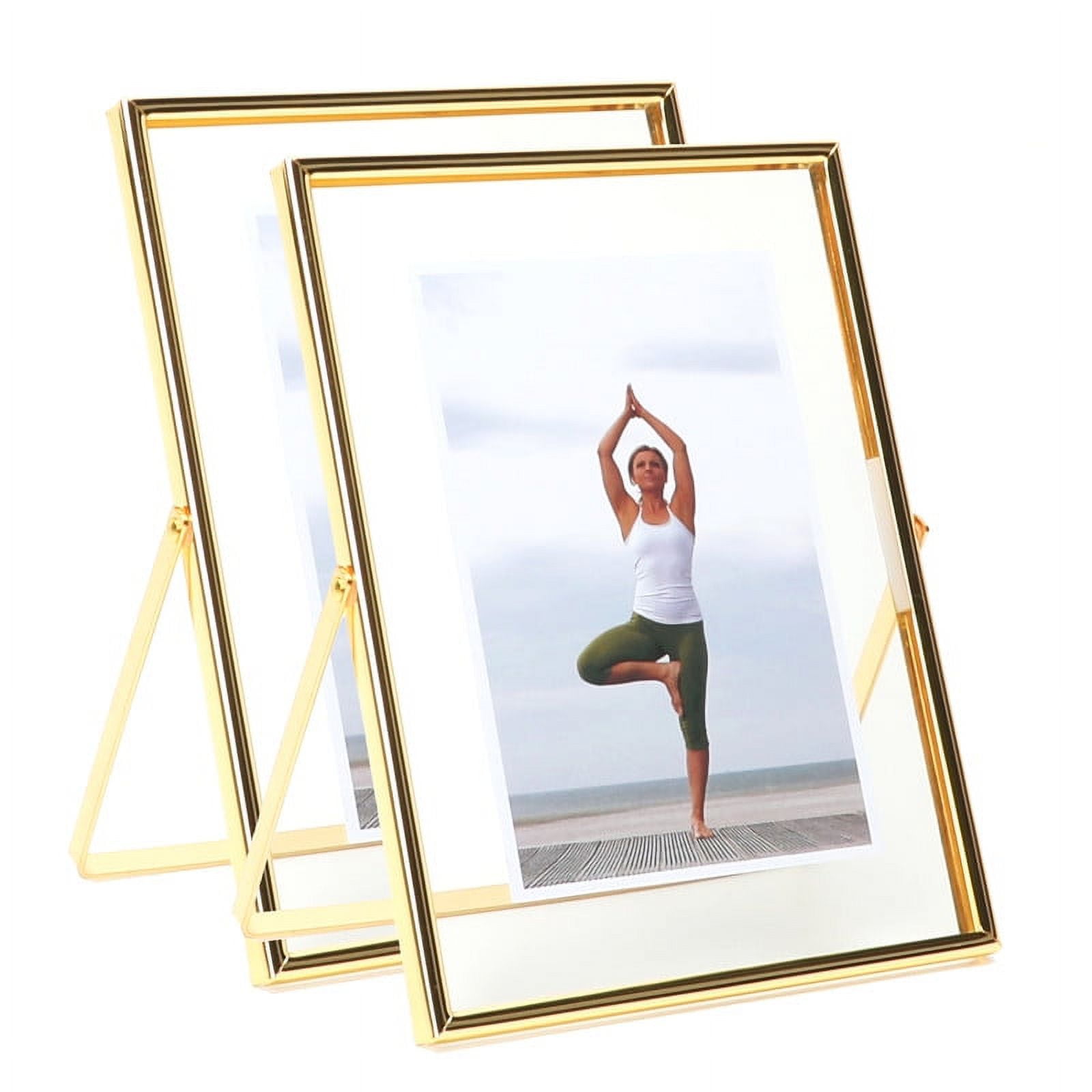 AhaGo 6x8 Gold Floating Frame Set for Pictures, 2 Pack, Elegant Decor ...