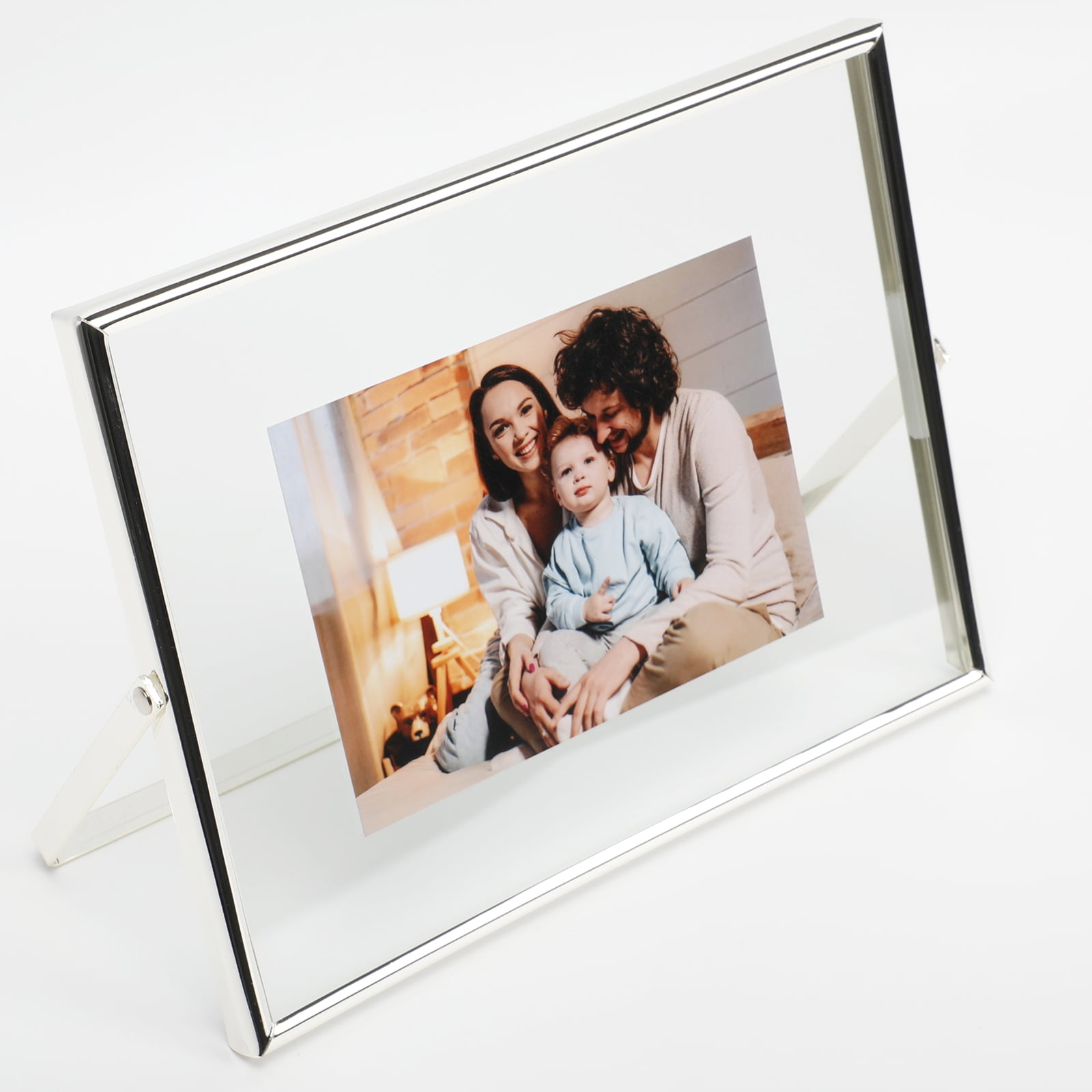 AhaGo 6x8 Silver Floating Picture Frame, Horizontal, For Photo 6x8, 5x7 ...
