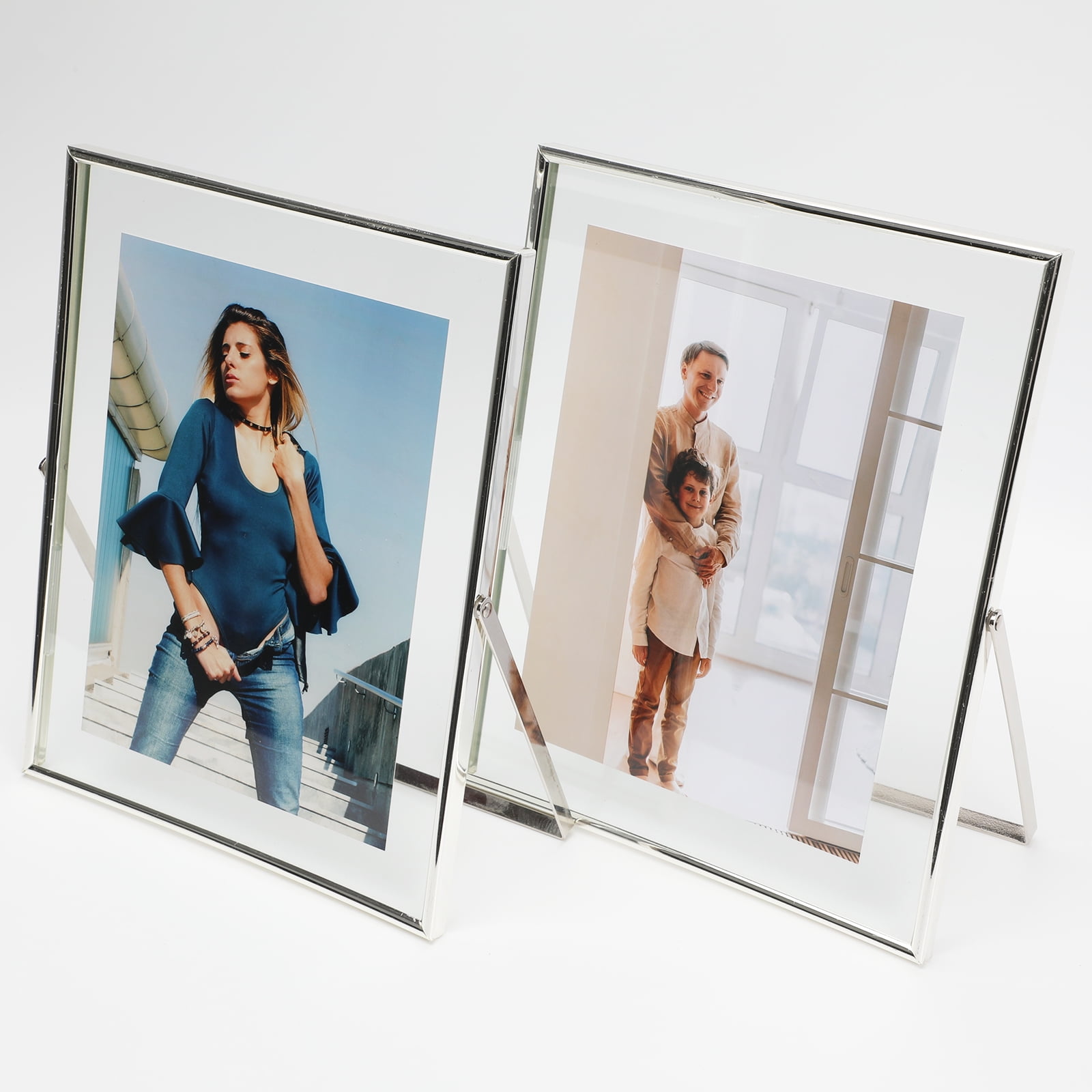 AhaGo 8x10 Silver Floating Picture Frame, 2 Set, Vertical, For Photo ...