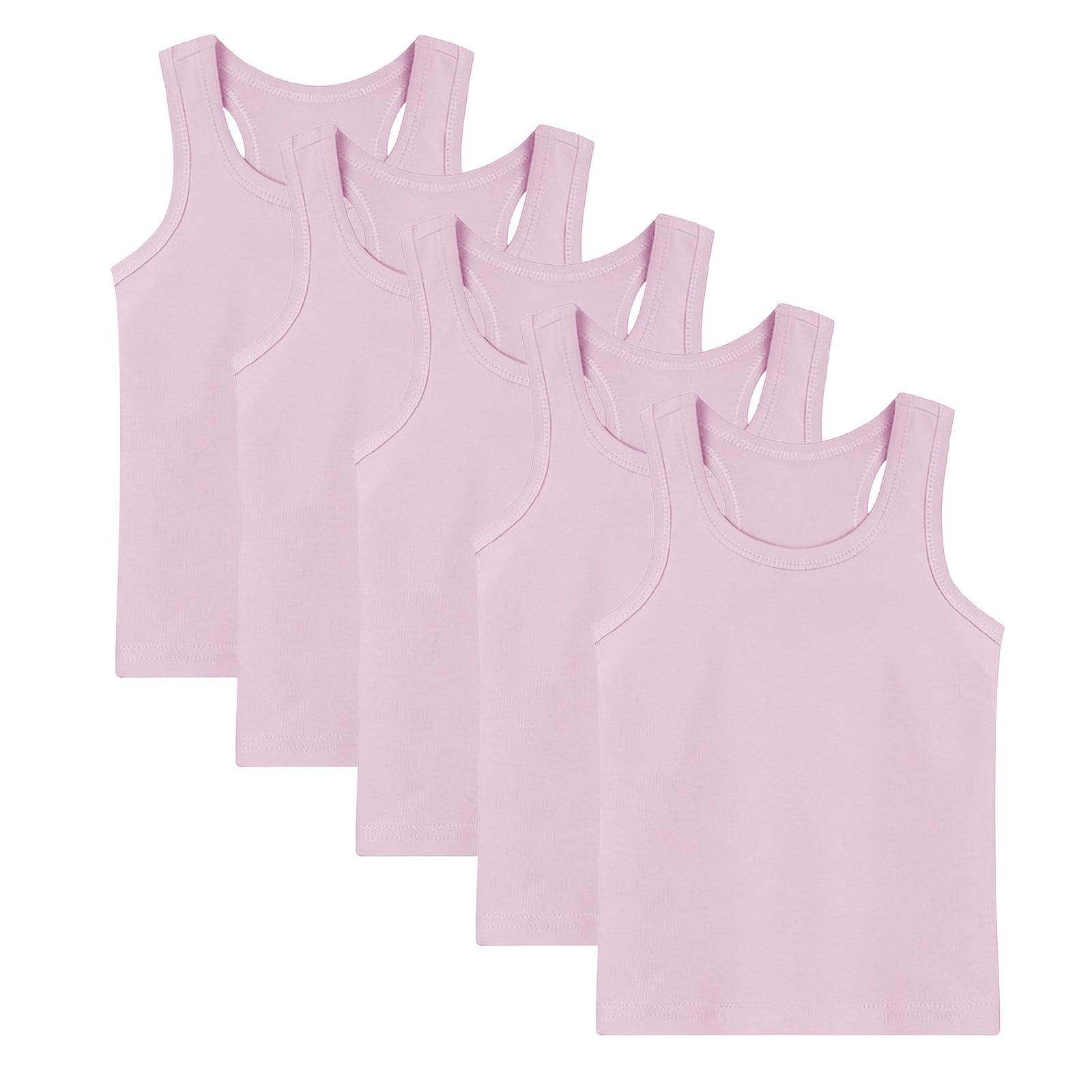 Ahabrexf 5-Pack Solid Color Sleeveless Round Neck Camisole for Boys and ...