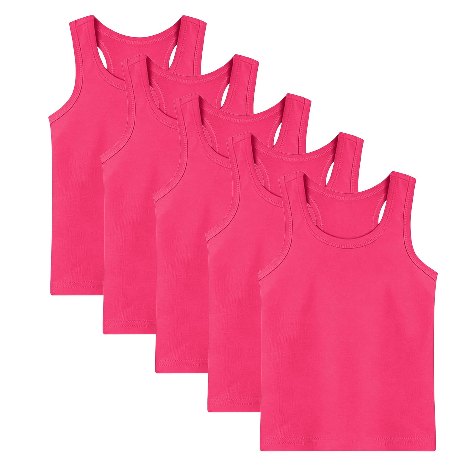 Ahabrexf 5-Pack Solid Color Sleeveless Round Neck Camisole for Boys and ...