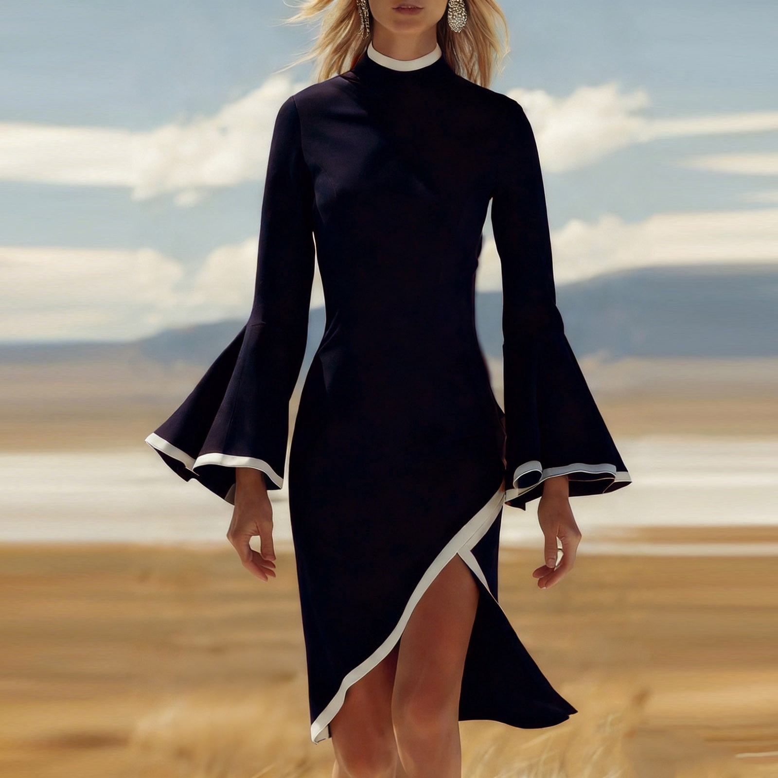 Ahabrexf Asymmetrical Cocktail Dress, Sophisticated Women's Formal ...