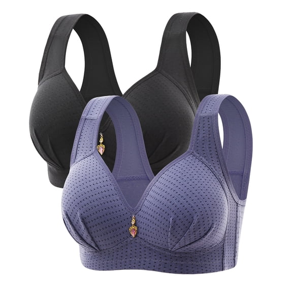 Ahabrexf Bra for Women, Embroidered Glossy Natural FiberBrawith No Rims ...