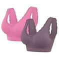 Ahabrexf Bra for Women, Lace Splicing Glossy Seamless Style with High ...