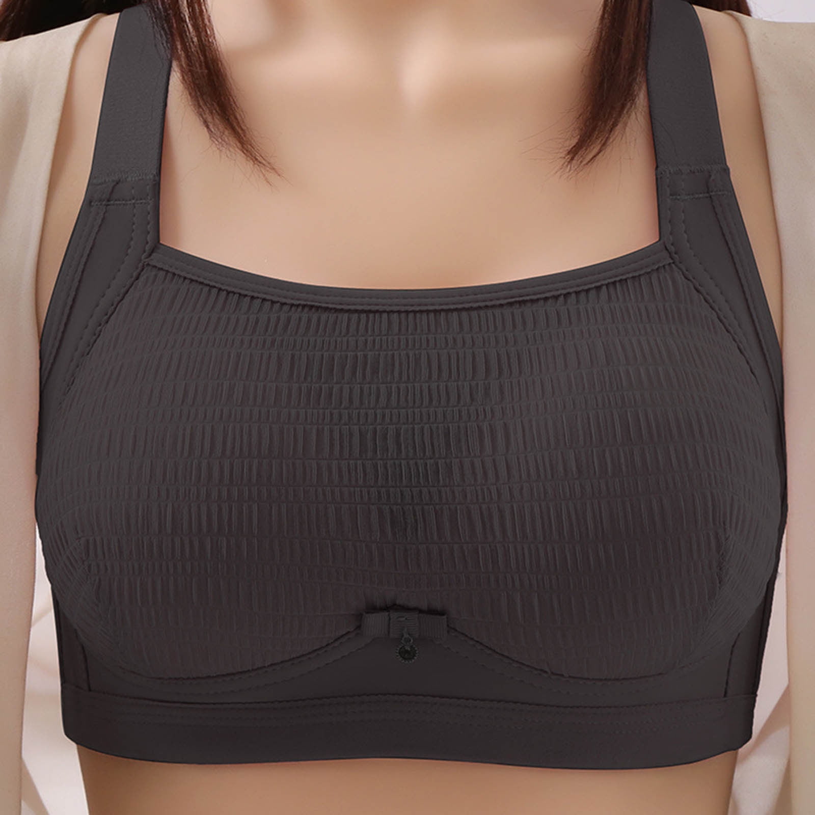 Ahabrexf Bras for Women,Breathable Wireless Push-Up Bra with Back ...