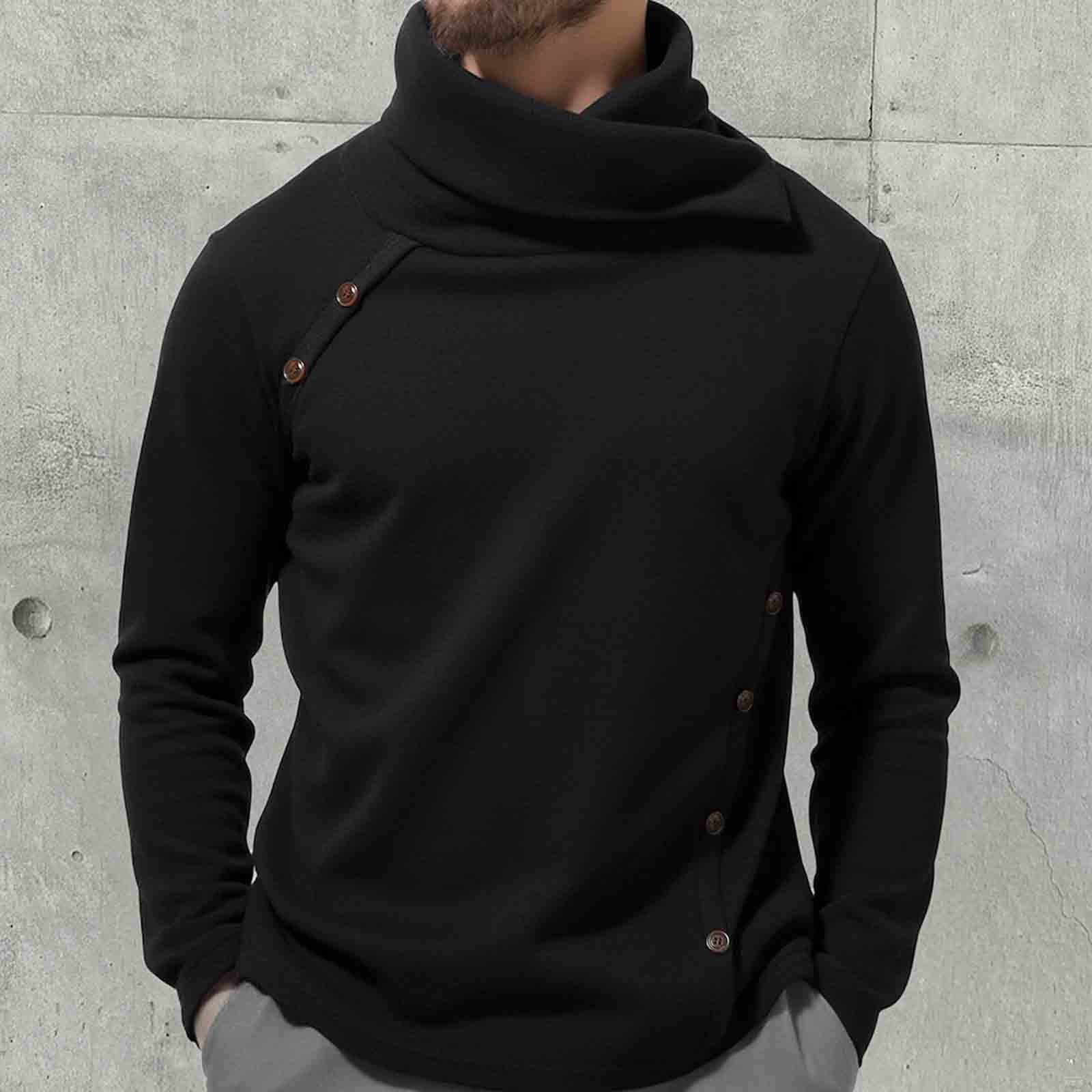 Ahabrexf Cardigan Sweaters for Men,Man Solid-Color Laid-Back Button ...