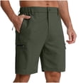 Ahabrexf Cargo Pants for Men, Loose Fit Casual Half Shorts with Button ...