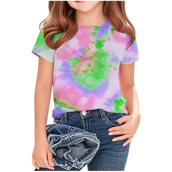 Ahabrexf Casual Short Sleeve Graphic T-shirt for Kids, Round Neck, Soft ...