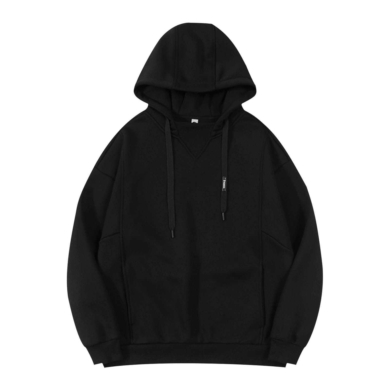 Ahabrexf Coats for Men Men Solid Long Sleeve Pullover Fleece Hoodie ...