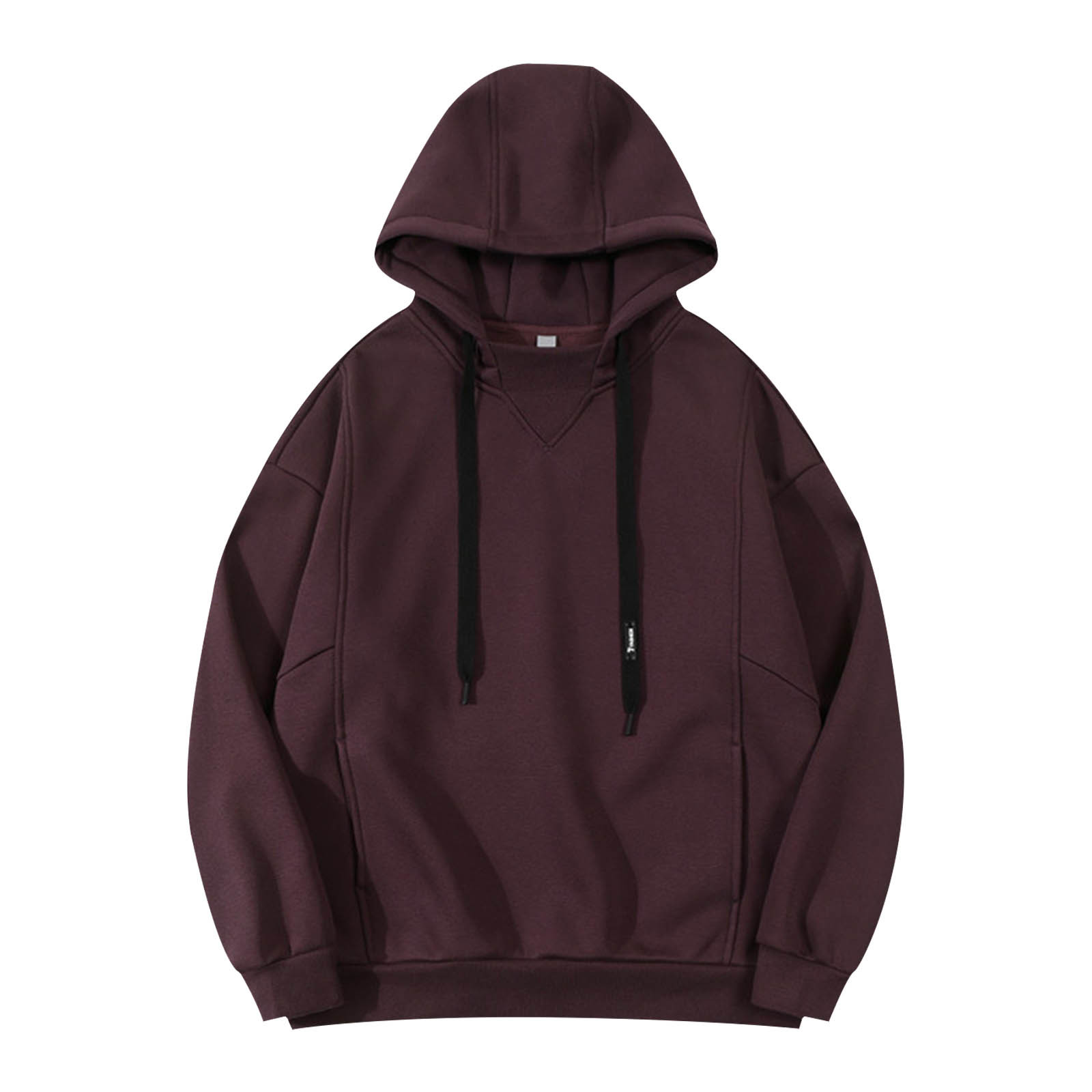 Ahabrexf Coats for Men Men Solid Long Sleeve Pullover Fleece Hoodie ...