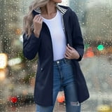 Ahabrexf Coats for Women,Fashion Women Solid Rain Outerwear Outdoor ...