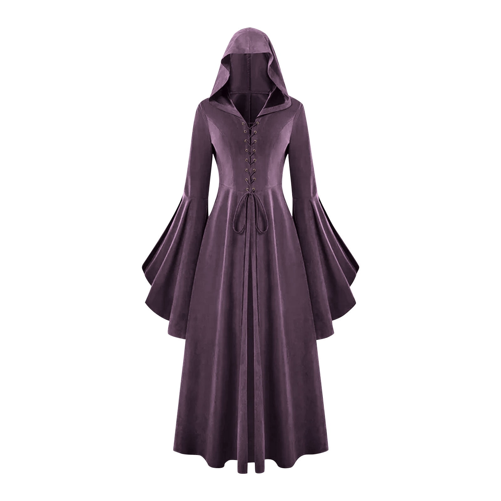 Ahabrexf Coats for Women Womens Hooded Lace Sleeve Button Up Hanky Hem ...