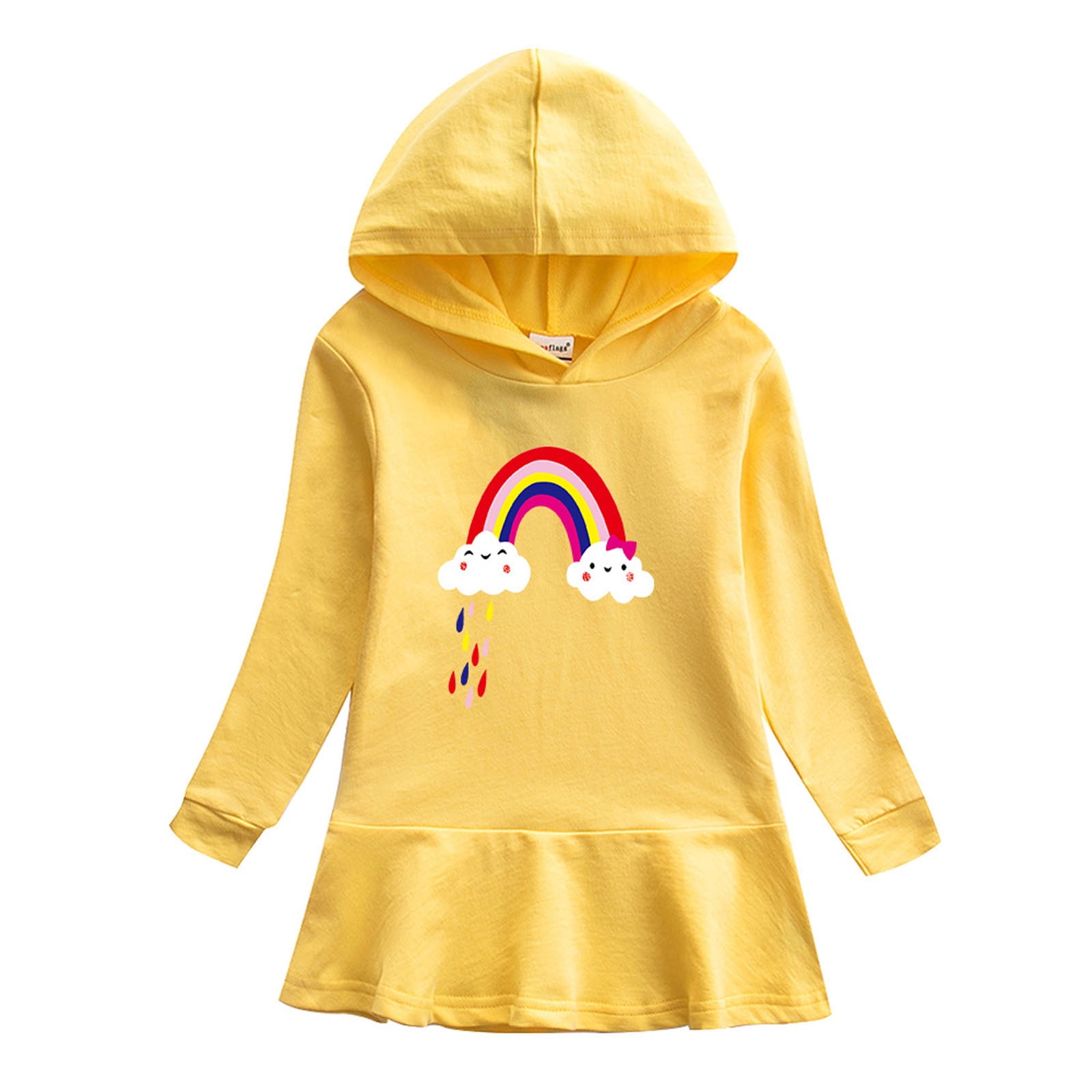 Ahabrexf Dress for Kids,Kids Hoodie Dress Little Print Long Sleeve ...