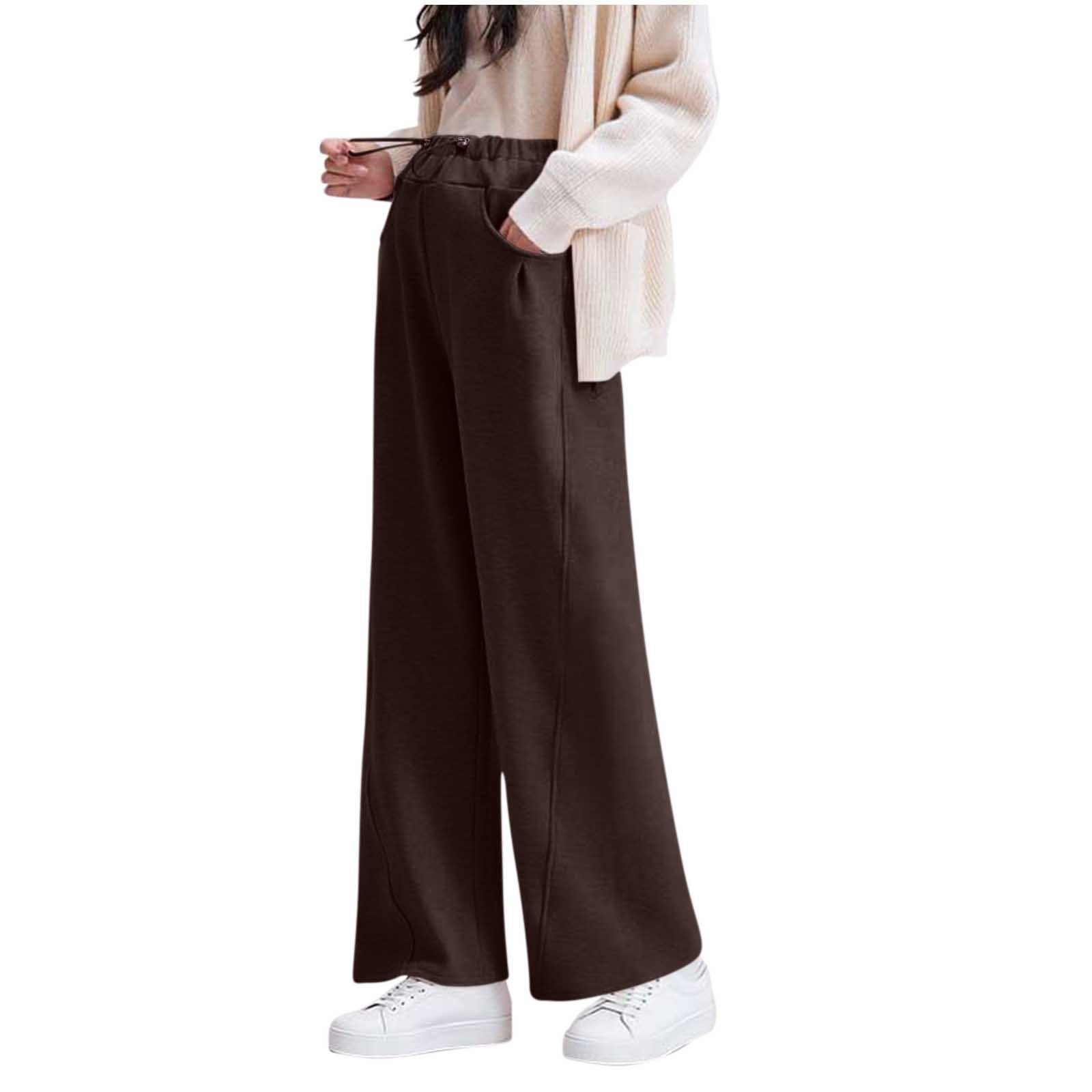 Ahabrexf Elastic Waist Pants for Women Maternity Belly Support Solid ...