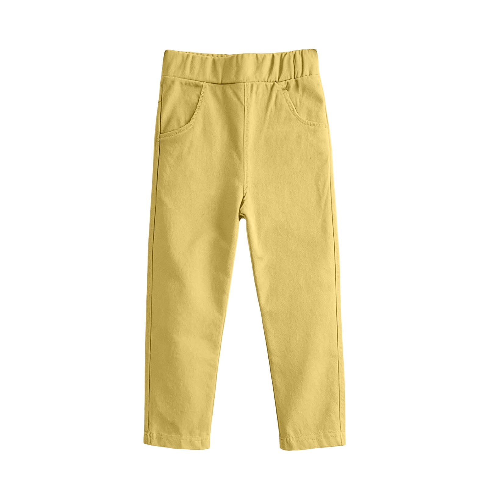 Ahabrexf Girls Pants Soft Breathable Solid Color Casual Pencil Pants ...