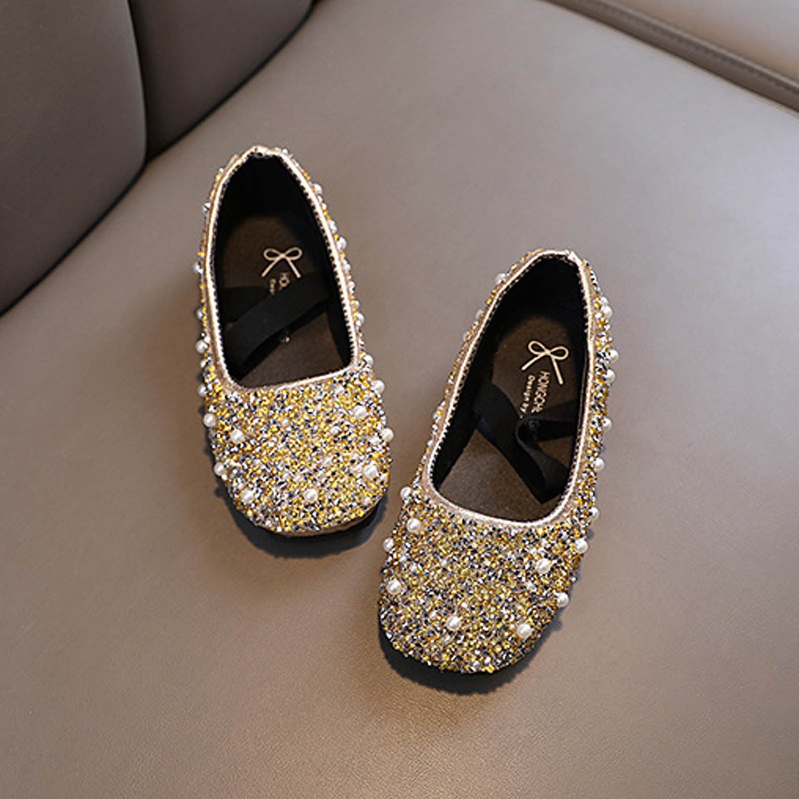Ahabrexf Girls' Princess Shoes Children's Soft Soled Toe Shoes Little ...