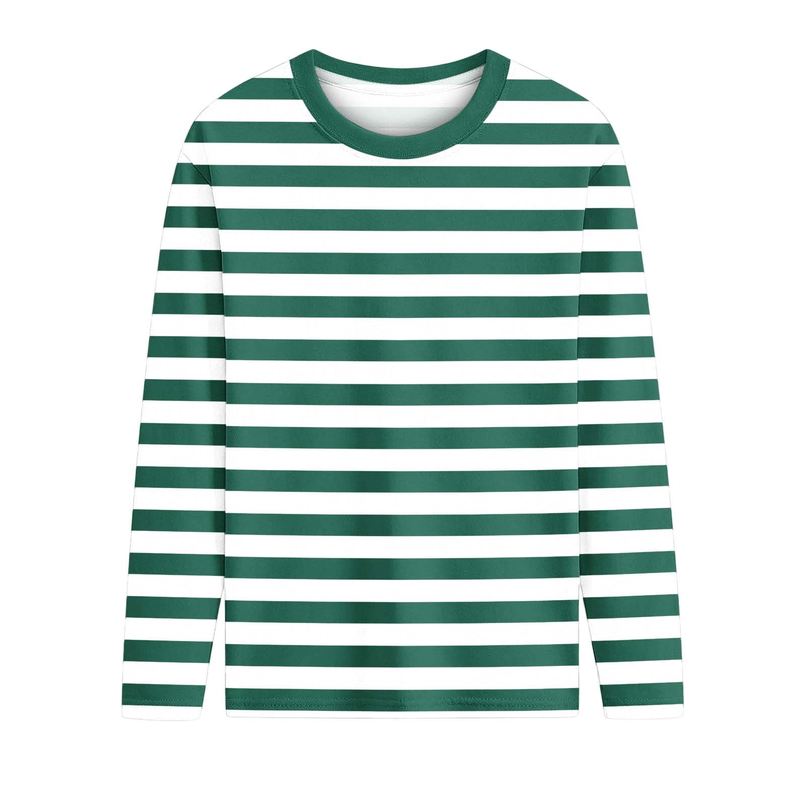 Ahabrexf Girls Tops Striped Print Long Sleeve Soft Breathable Casual ...