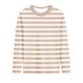 Ahabrexf Girls Tops Striped Print Long Sleeve Soft Breathable Casual ...
