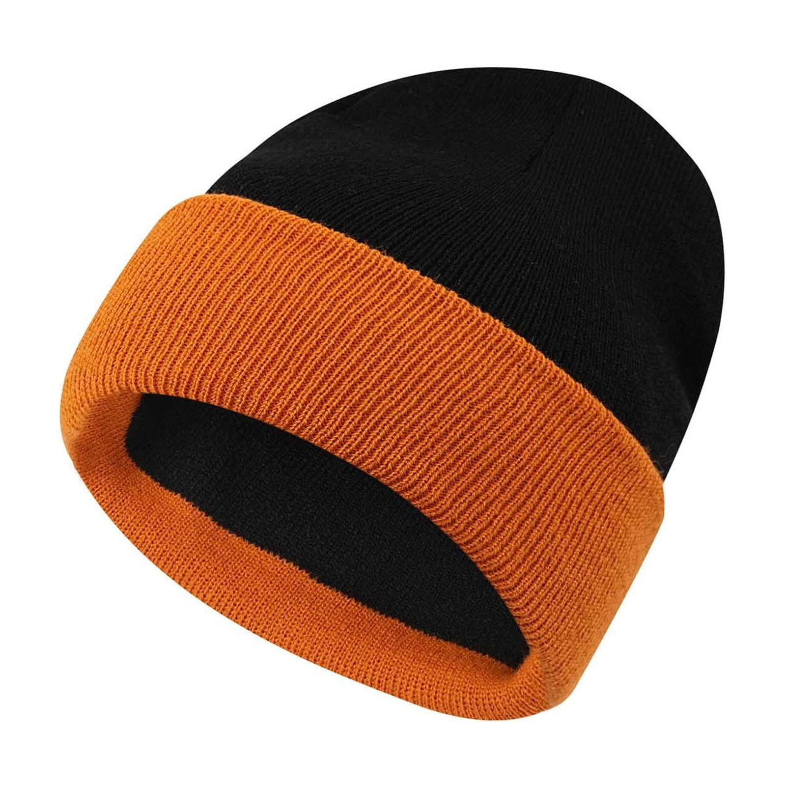 Ahabrexf Hat with Ears,Striped Knitted Outdoor Ear Protection Flanged ...