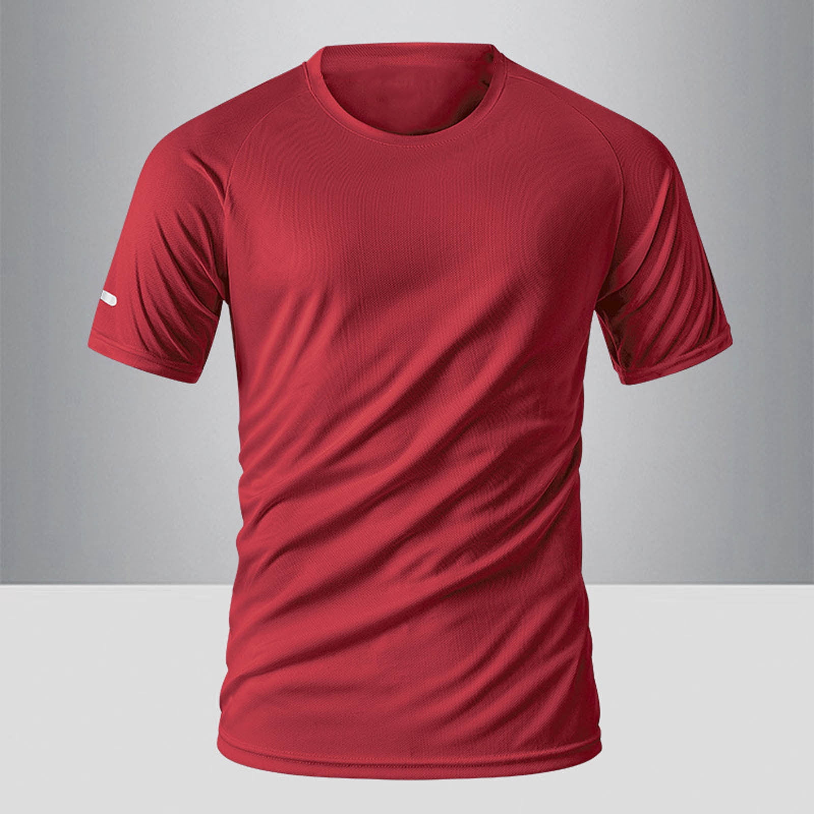 Ahabrexf Ice Silk Fabric, Men's Solid Color Short Sleeve Casual T-Shirt ...