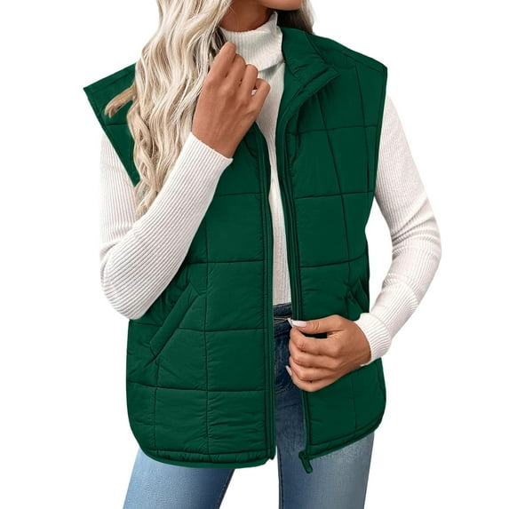 Ahabrexf Jackets for Women,Women's Ladies Cold-Weather Vests Sleeveless ...