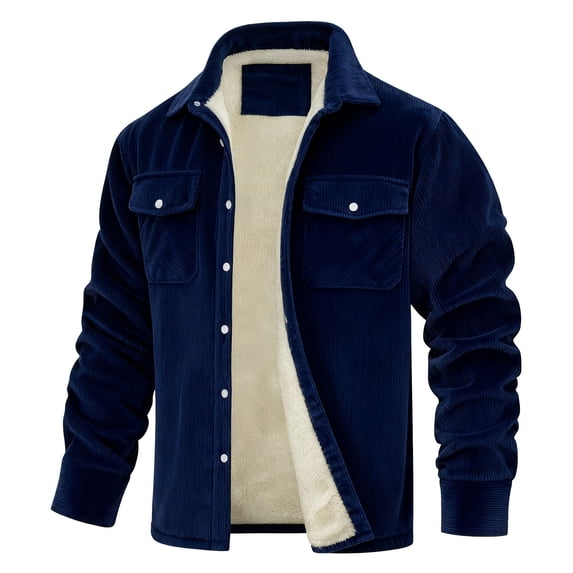 Ahabrexf Men's Fashion Overcoat, Solid Color Thick Winter Long Sleeve ...