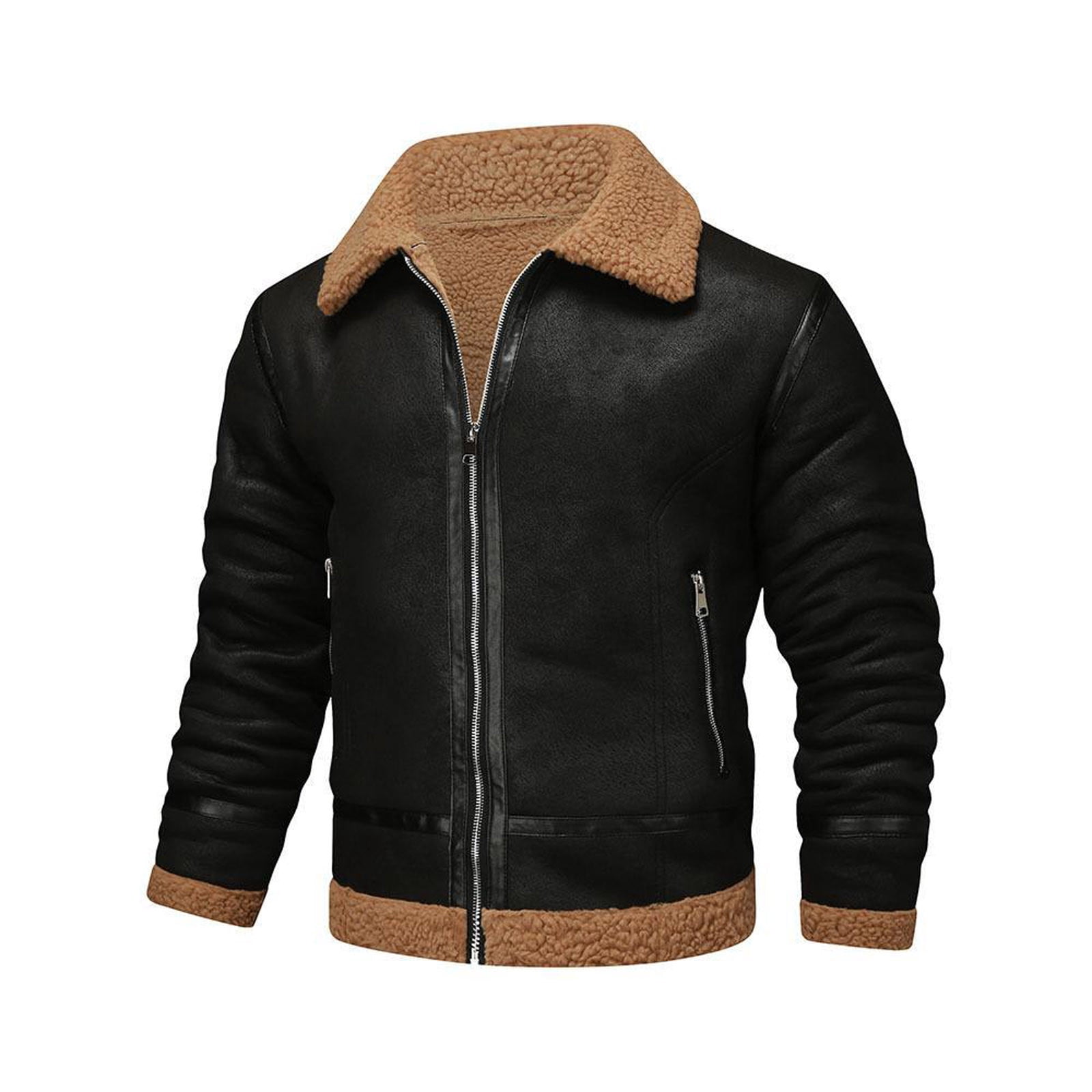 Ahabrexf Jackets for Men Men'S Winter with Thickened Solid Color Long ...
