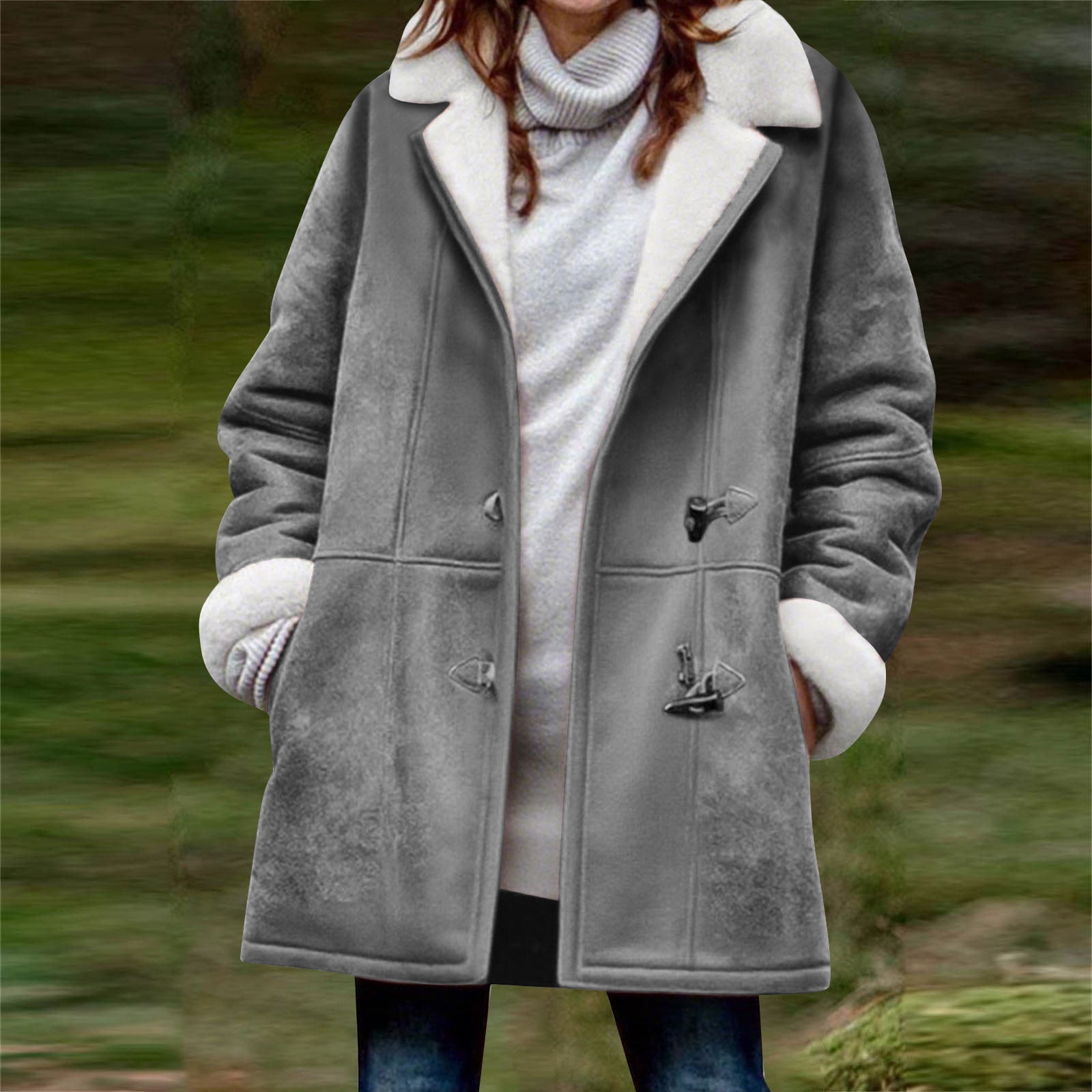 Ahabrexf Jackets for Women Women Warm Quilted Jackets for Women Long ...
