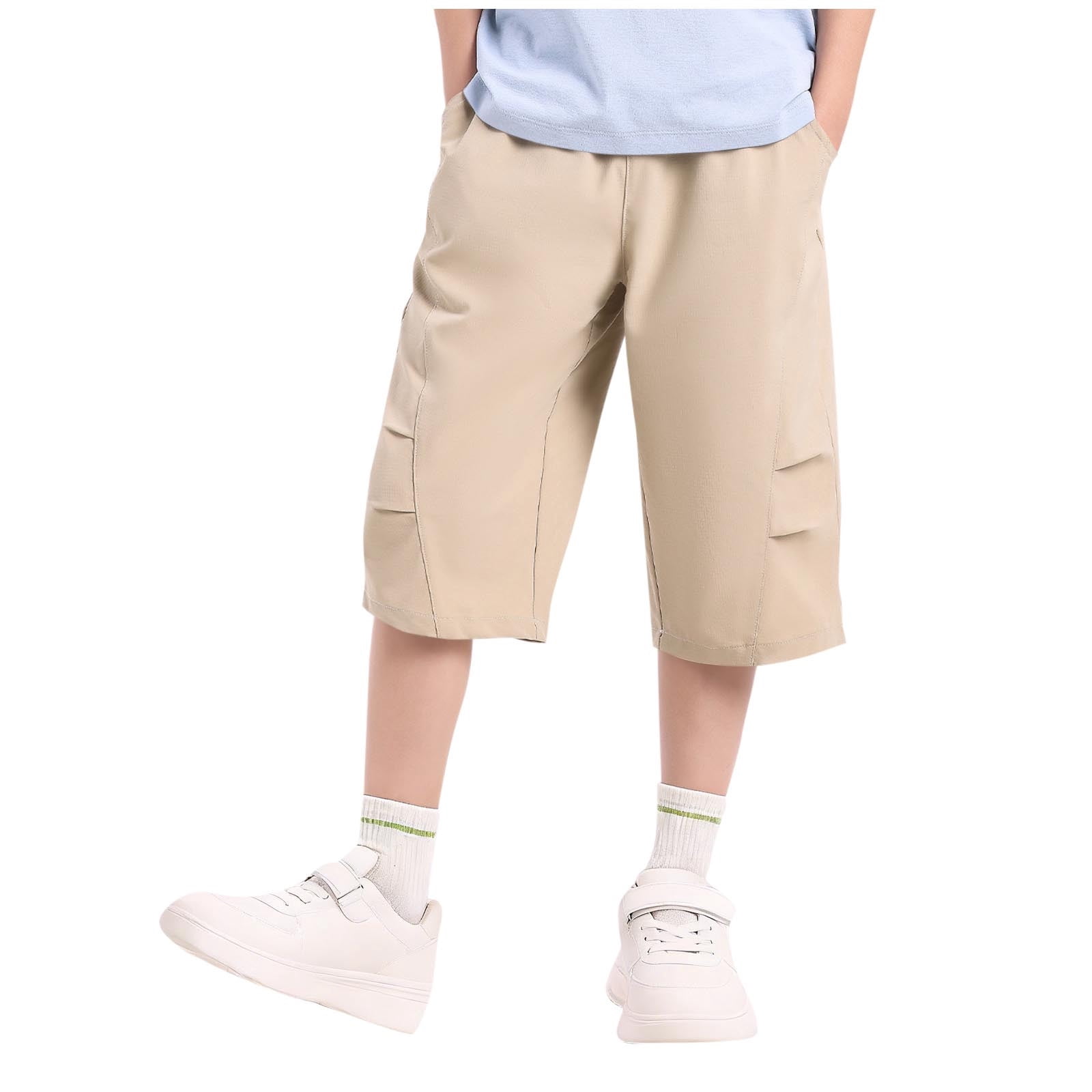 Ahabrexf Kids -Dry Breathable Parachute Pants Solid Color Double Pocket ...